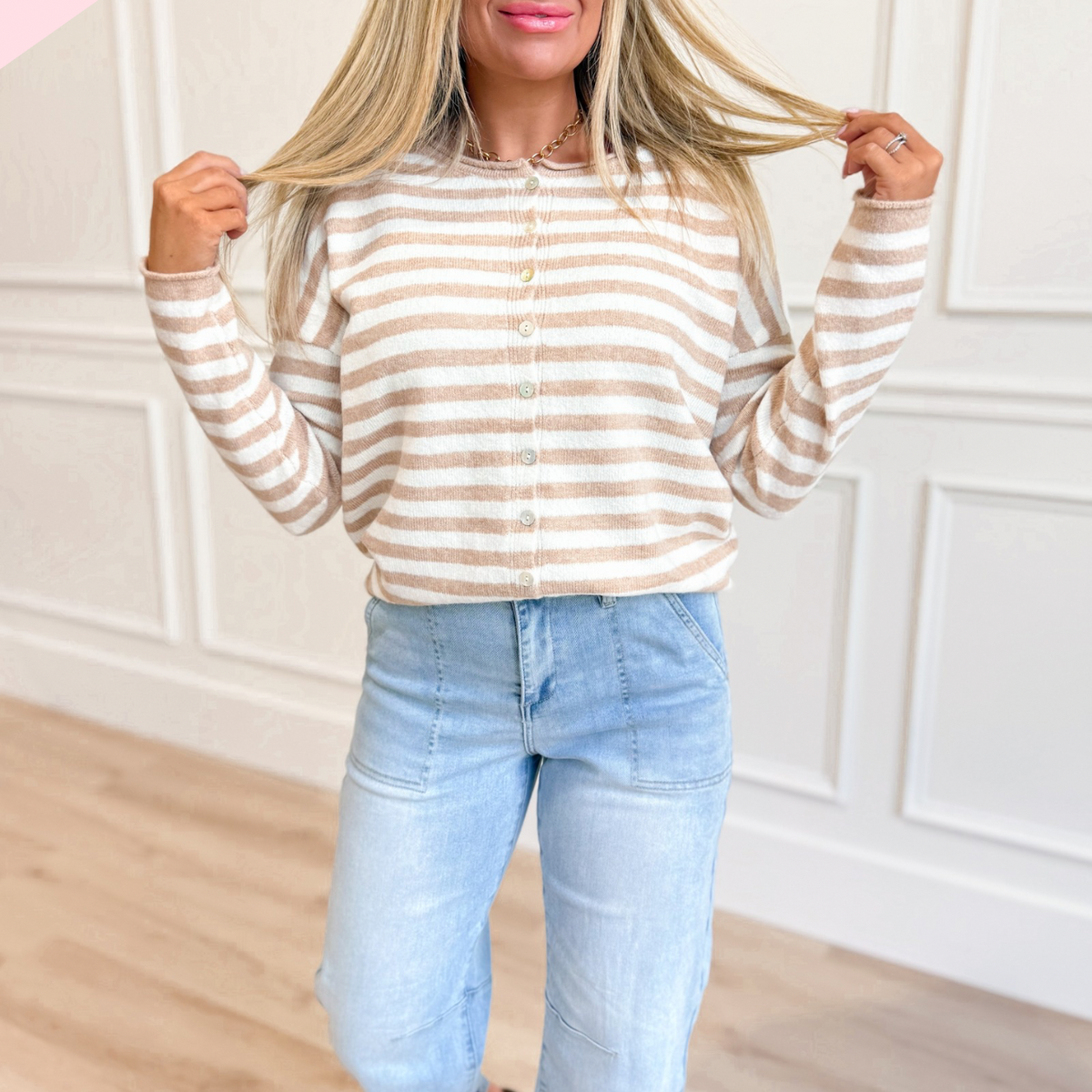 Cori Striped Long Sleeve Cardigan *FINAL SALE* – Be You Boutique