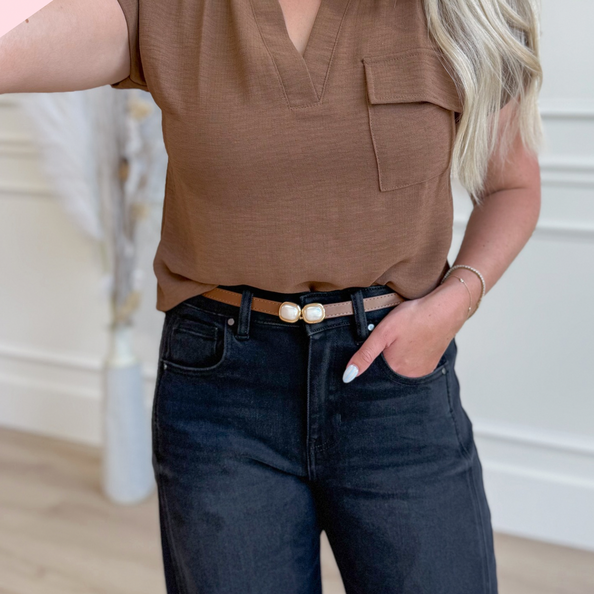 Courtney Split Neck Back Button Top *FINAL SALE* – Be You Boutique