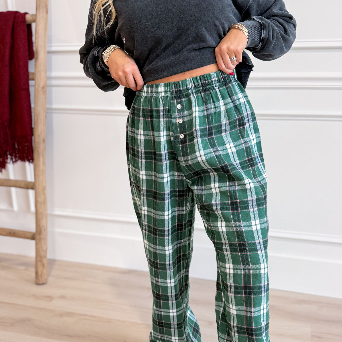 Chris Plaid Elastic Waist Pant *FINAL SALE* – Be You Boutique