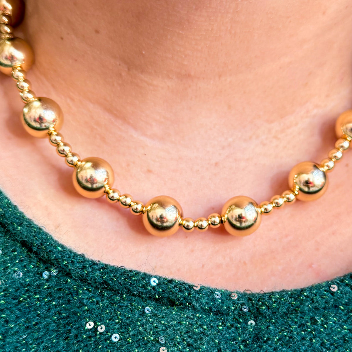Large Gold Beaded 14mm Ball w/ 5mm Beaded Chain *FINAL SALE* – Be You ...